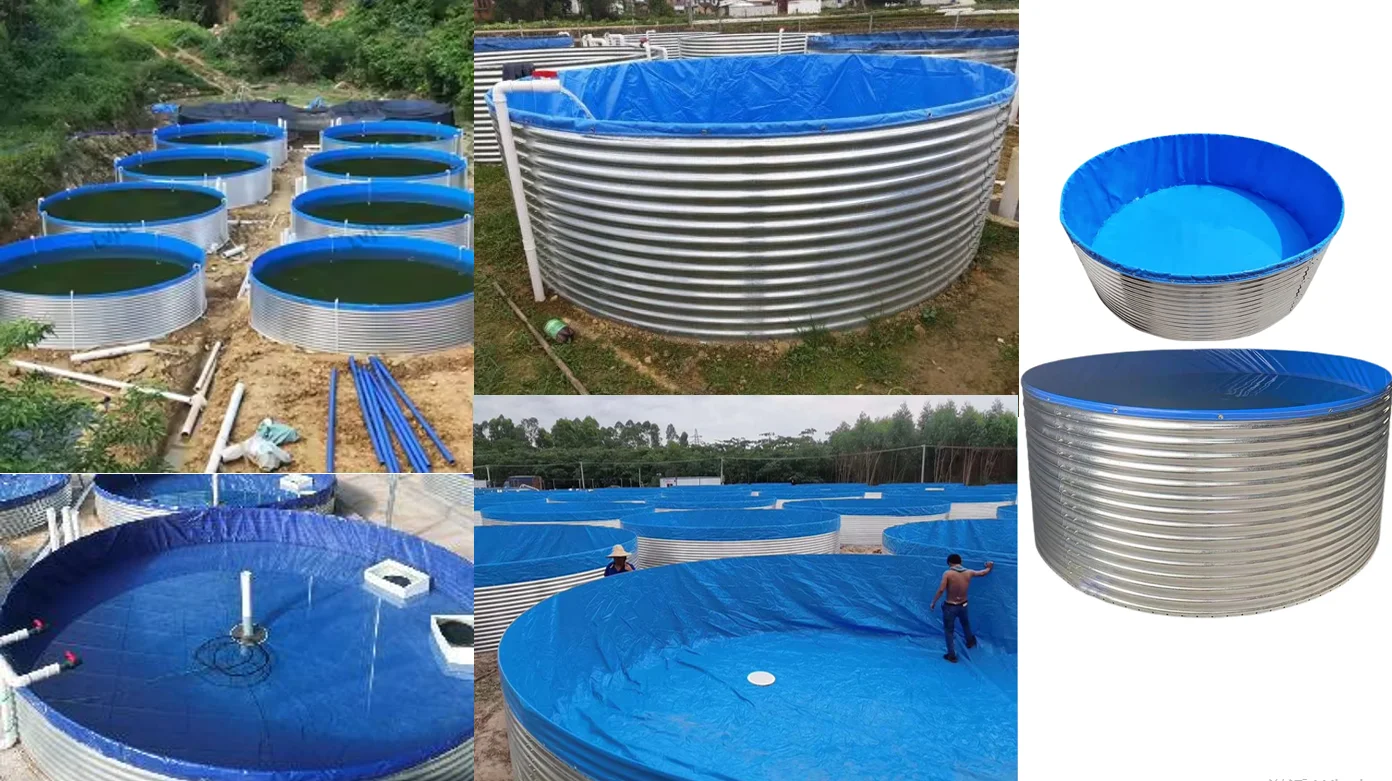 Large Plastic Fish Containers Galvanized Steel Commercial Fish Tanks ...
