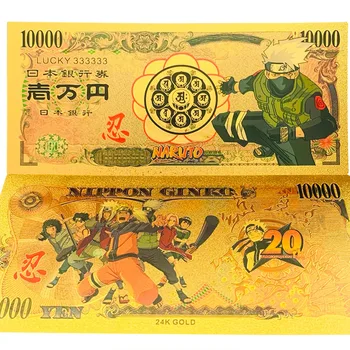 14 Types Japanese Anime Uzumaki Narutoes 10000 Yen Gold Lucky Banknotes ...