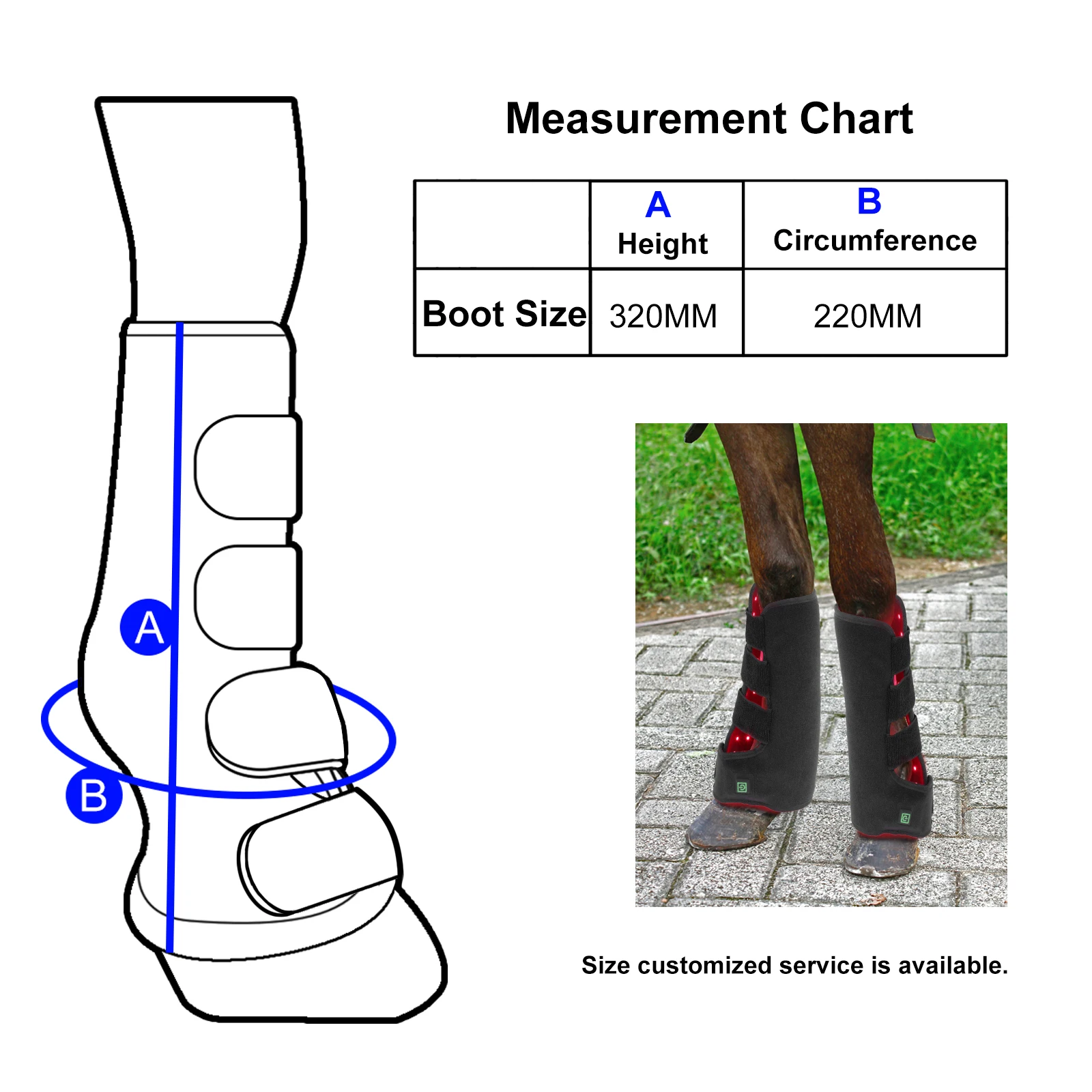 Built-In Battery Equine LED Light Therapy Boots Infrared Light Therapy ...