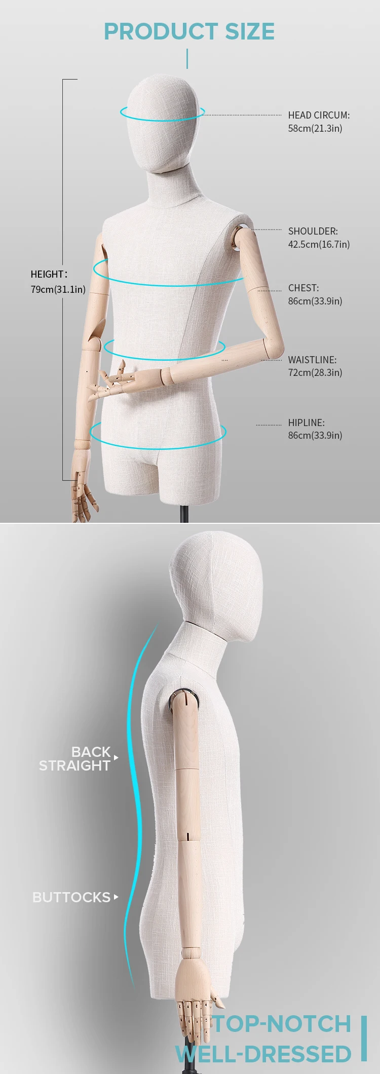 UK Warehouse Clothes Display Mannequin Male - Dressmaker Dummy