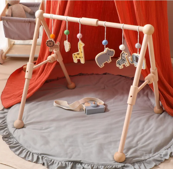 Detachable Wooden Play Frame Activity Gym Hanging Bar Baby Toys Wooden ...