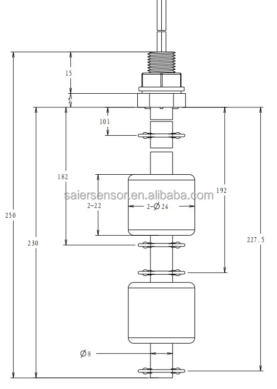 SAIER Horizontal Float Switch - Customized Liquid Level Sensor
