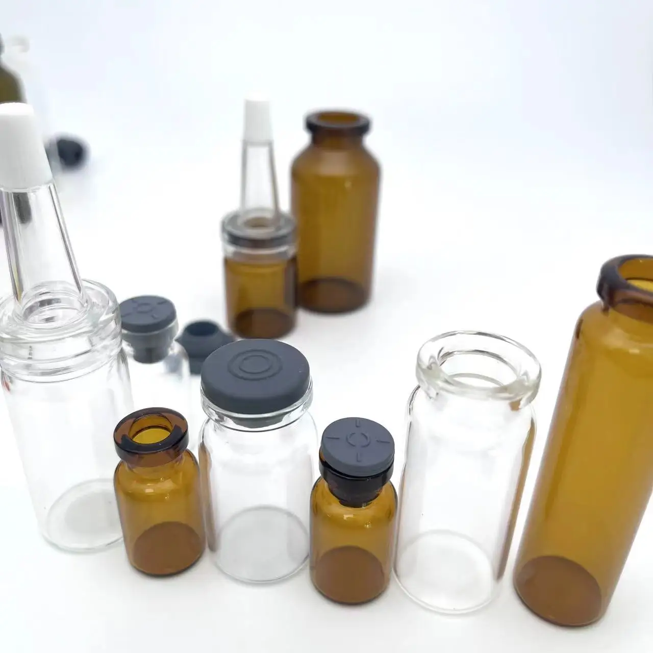 USP Type I II Injection Pharmaceutical Glass Bottle 50 ml 100 ml Amber ...