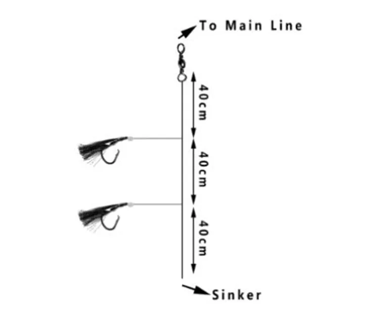 Reedy Rigz Fishing Flasher Skin Feather Sabiki Bait Rigs With Luminous ...