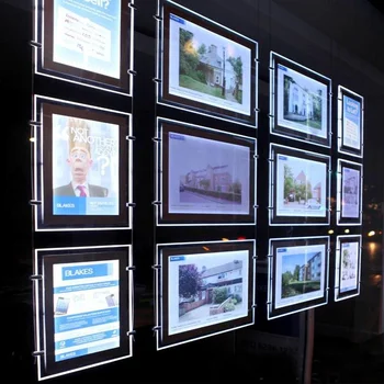 A3 Crystal Led Frames Illuminated Light Box Hanging Real Estate Agent Window Display - Buy A4 ...