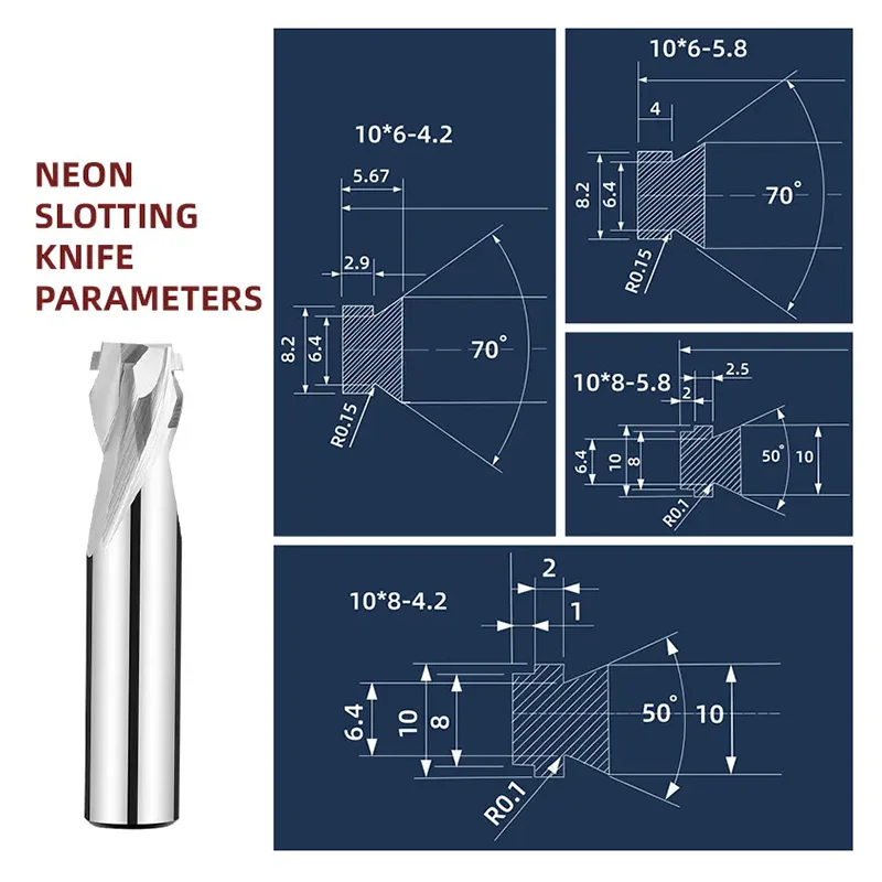 WEIX Custom CNC 6mm 8mm Neon Sign End Mill for LED Drill Bits