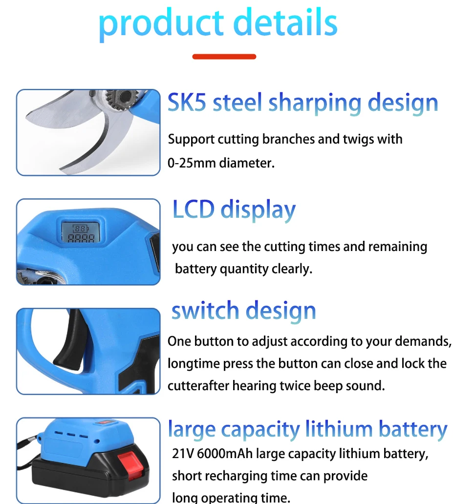 HEK-P012 Factory Cordless Wood Saw - Efficient Pruning Tools