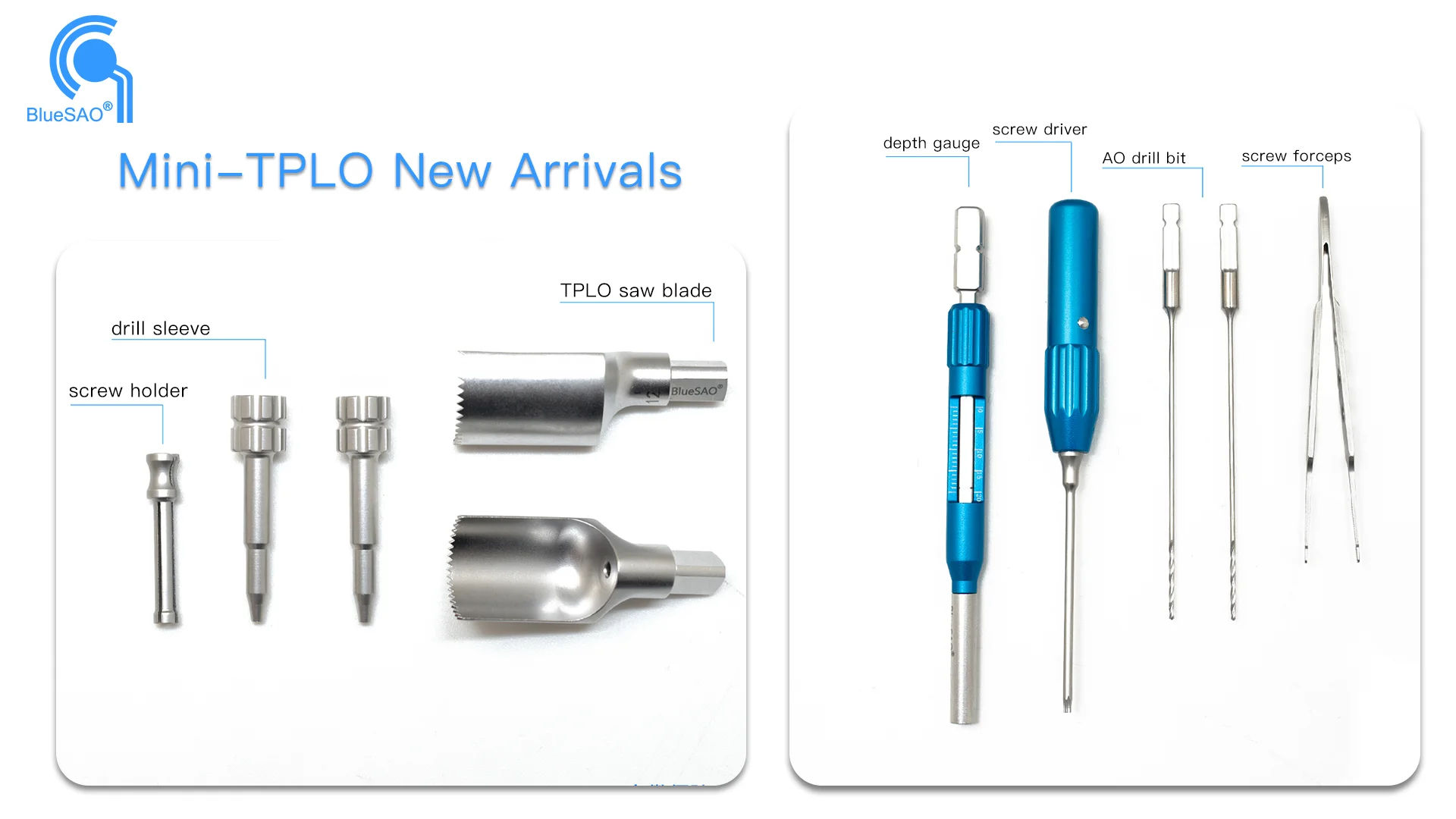 Bluesao Veterinary TPLO Kit - Mini Bone Plate Set for Dog Surgery