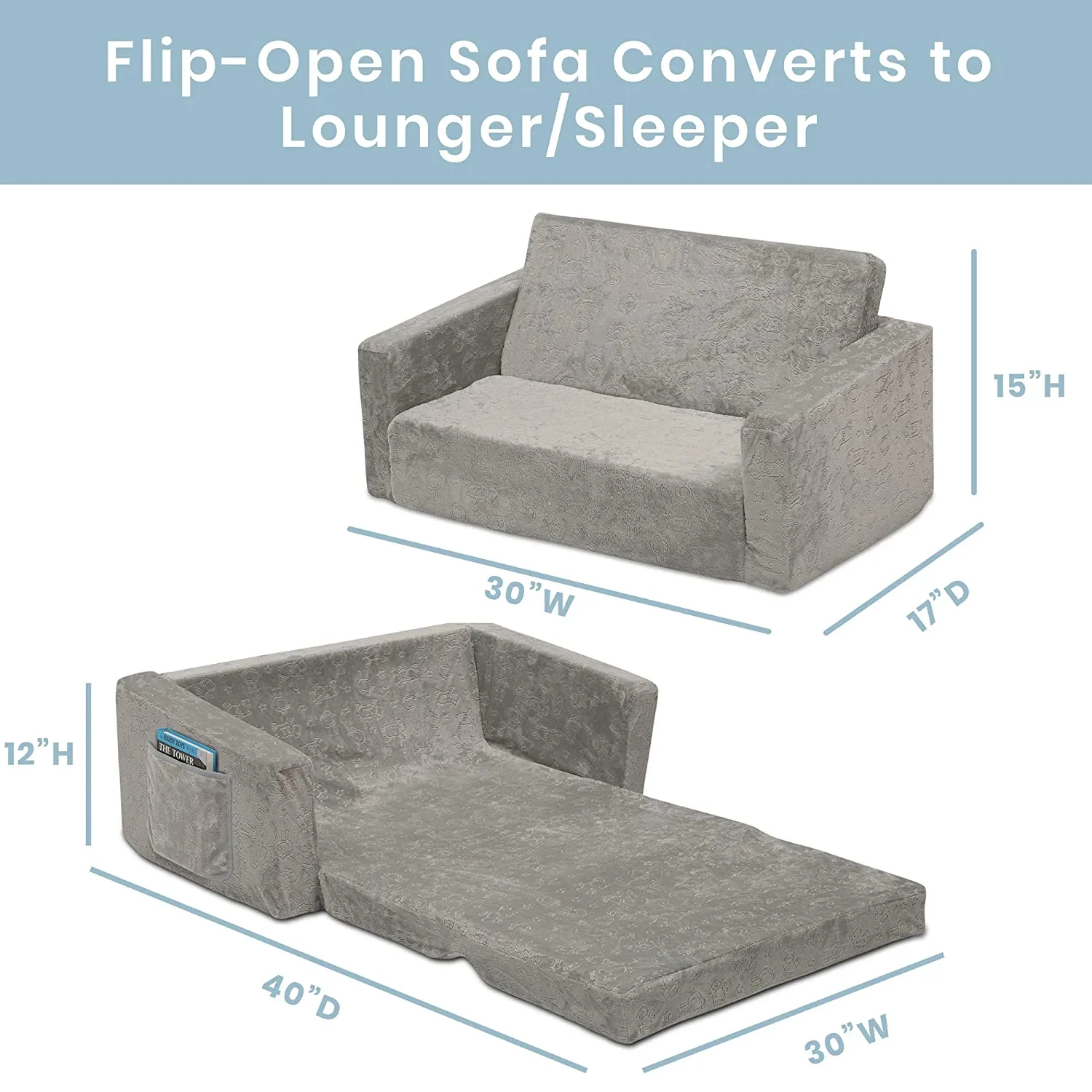 Alibaba.com: Kingworth 2-In-1 Flip Open Couch Mini Modern Recliner Foam ...