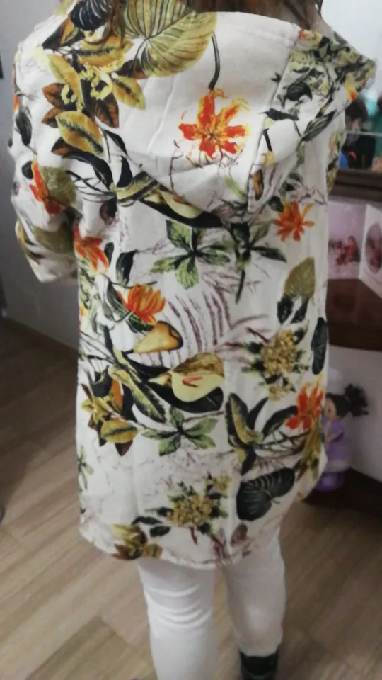 2021 New Women Winter Warm Floral Hooded Jacket Flower Print Hoody ...