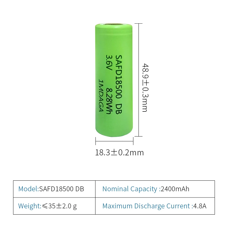Safd 18490 18500 Rechargeable Battery 3.6v 3.7v 2400mah 2c Discharge ...