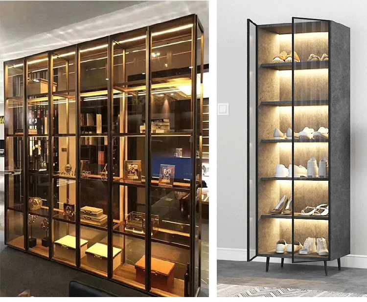 Aluminum Glass Wardrobe Frame Profile for Modern Kitchen Cabinet Doors ...