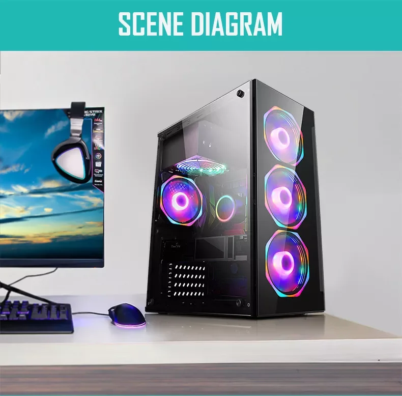 Low MOQ Gaming Computer Case - ATX PC Chassis by Qingsea