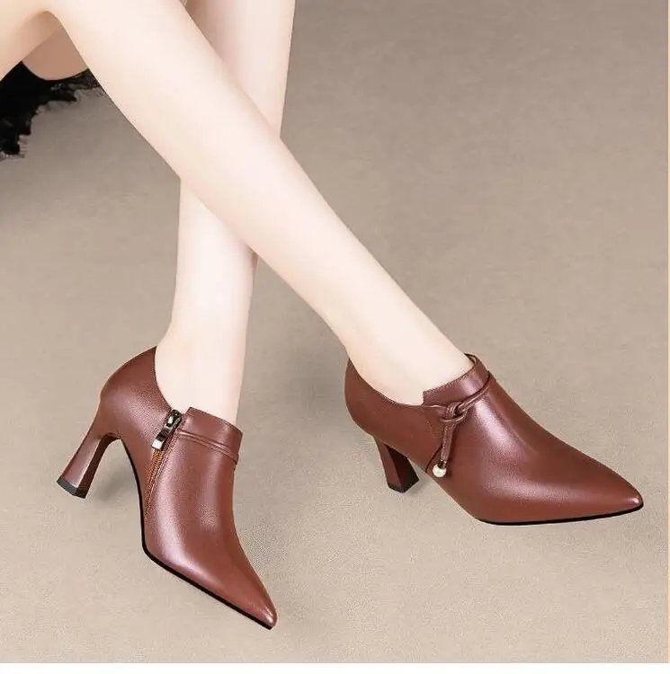 Women's Pointed Small Leather Shoes,2024 New Fashion,Spring And Autumn ...