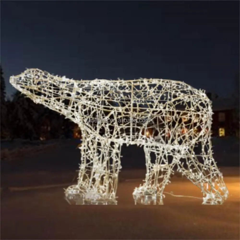 Outdoor 3d Led Lighted Polar Bear Illuminated Animal Sculpture - Buy ...