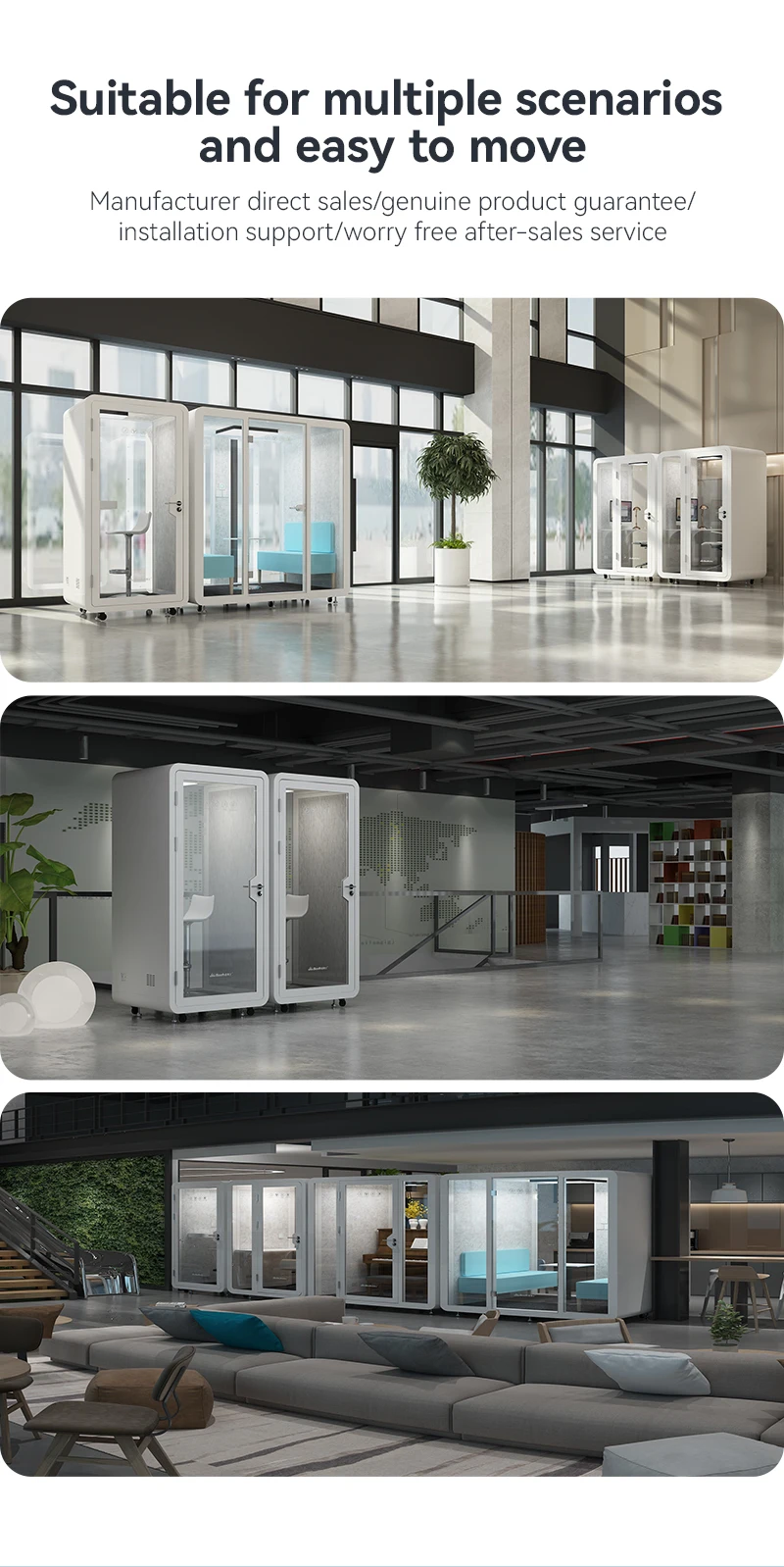 USB Interface Phone Booth Wall Mounted Telephone Booth Soundproof ...