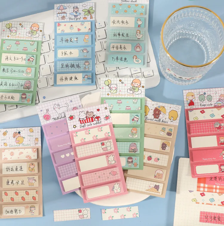 Creative Cartoon Girl Memo Pad Kawaii Stationery Sticker Memo Pad ...