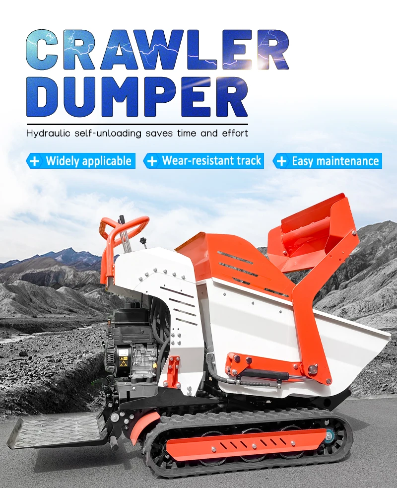 2025 Mini Dumper Tracked Motor Wheelbarrow Track Site Dumper for Farm ...