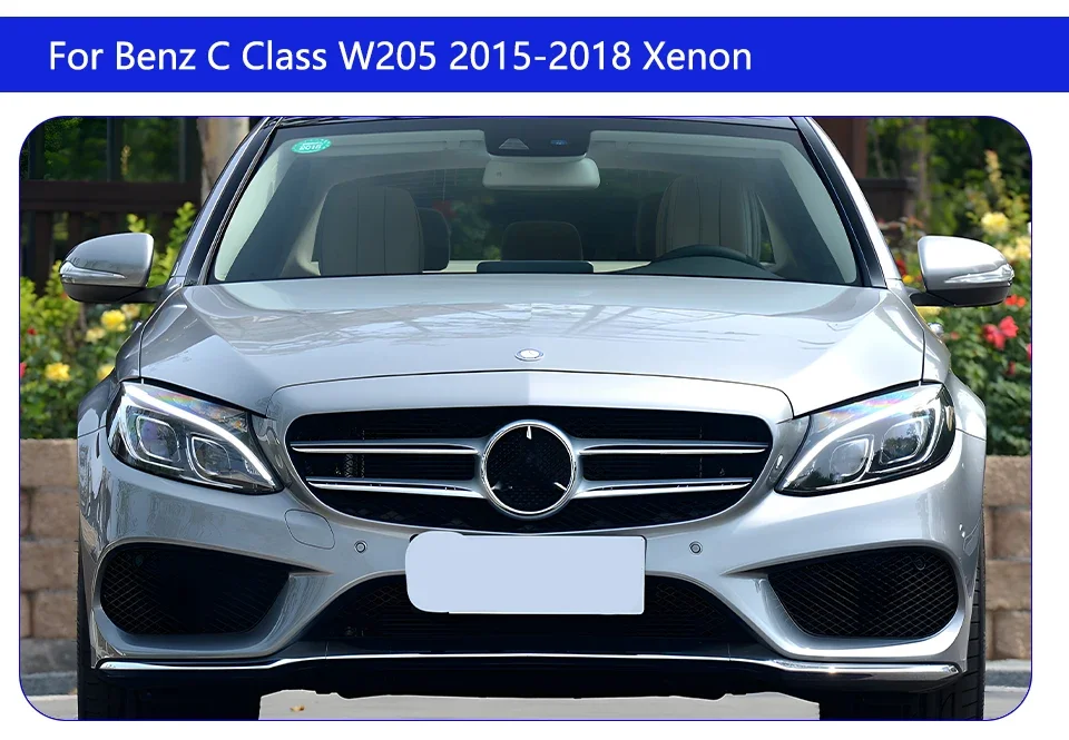 W205 Headlight Upgrade for Benz C Class 2014-2021 C180 C200 C260 C300 LED Head Lamp Projector ...