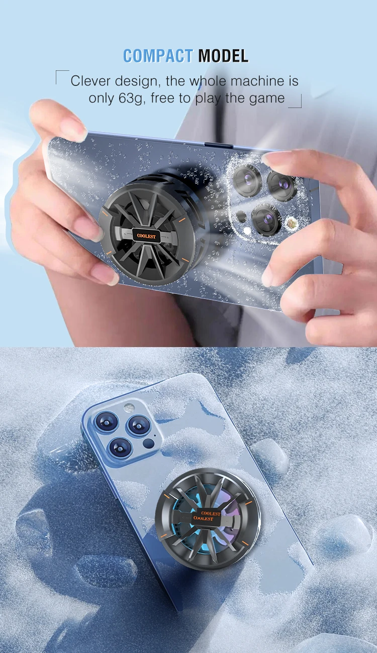 Js40 Magnetic Semiconductor Phone Cooler Fast Cooling Fan Radiator For ...