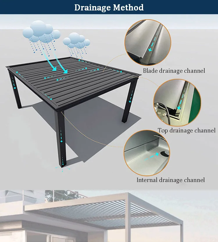 Modern 3x6 Aluminum Bioclimatica Outdoor Arch Trellis Pergola