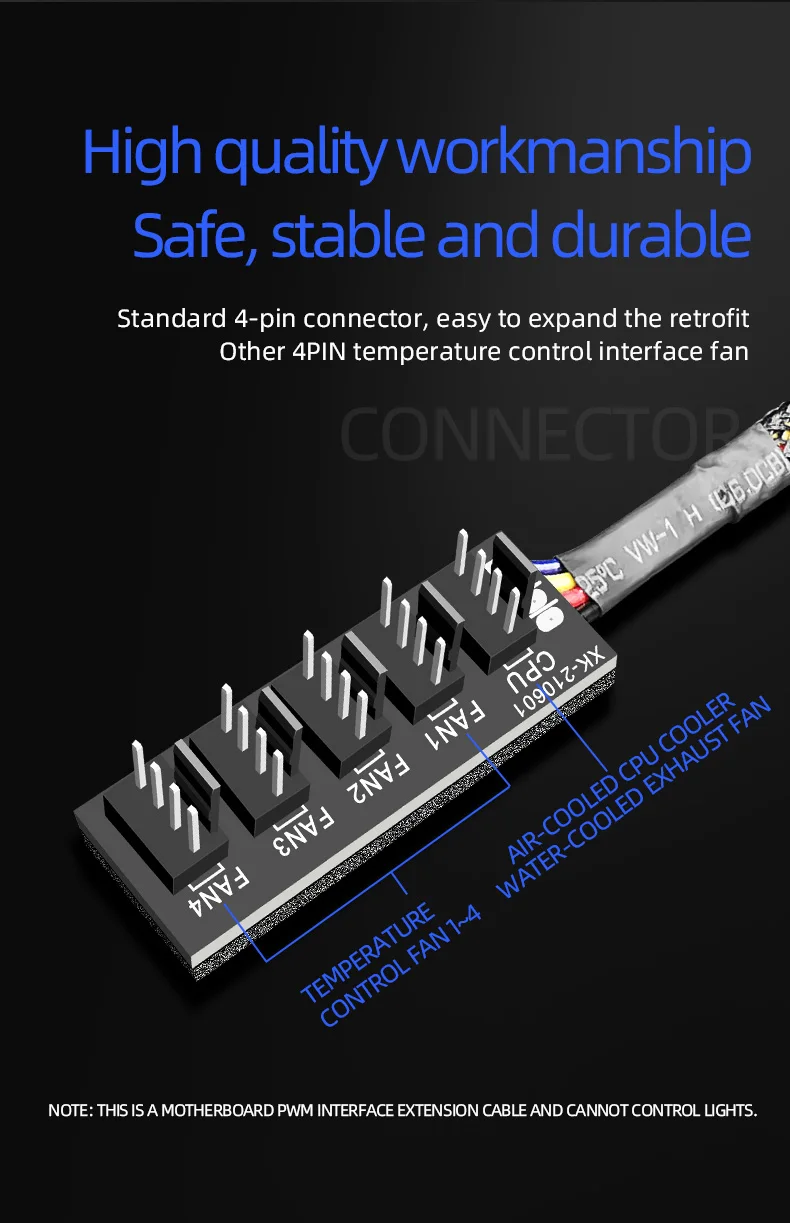 COOLMOON Desktop Computer CPU Casefan Controller 4PIN 5 in 1 PWM Fan ...