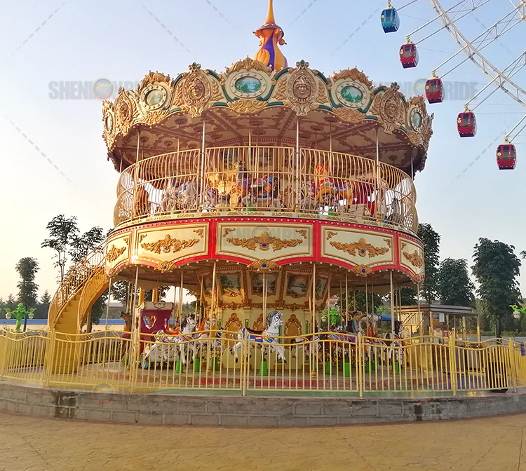 Customized Large Luxury Double-Decker Carousel Merry Go Round Rides Indoor for Adults and ...