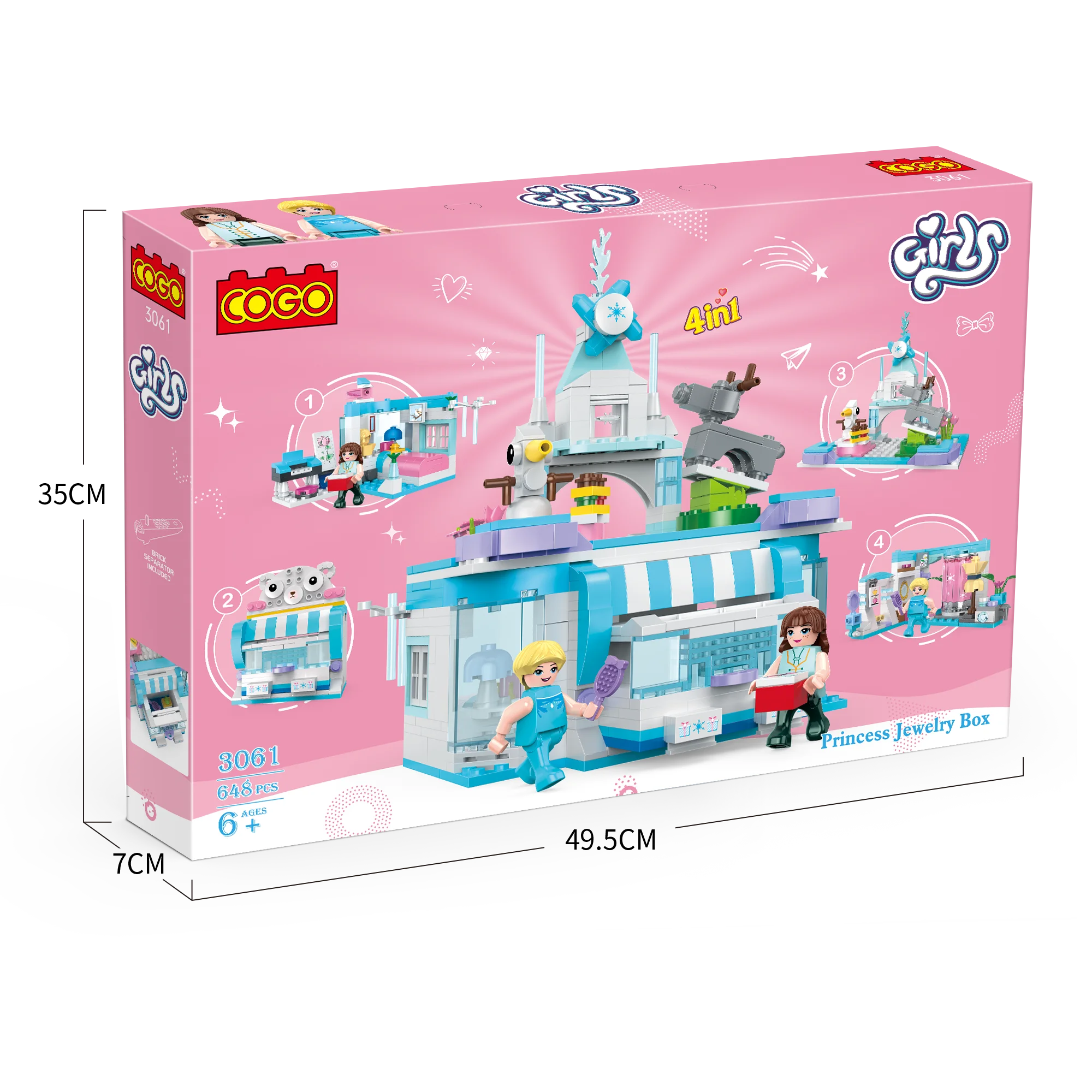 Cogo 4 In 1 Hot Selling Fashion House Girls Play Series Educational ...