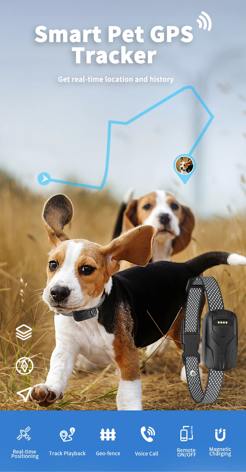 Portable Small Pet Real Time Location Tracking Device Smart 4g Pet Gps ...