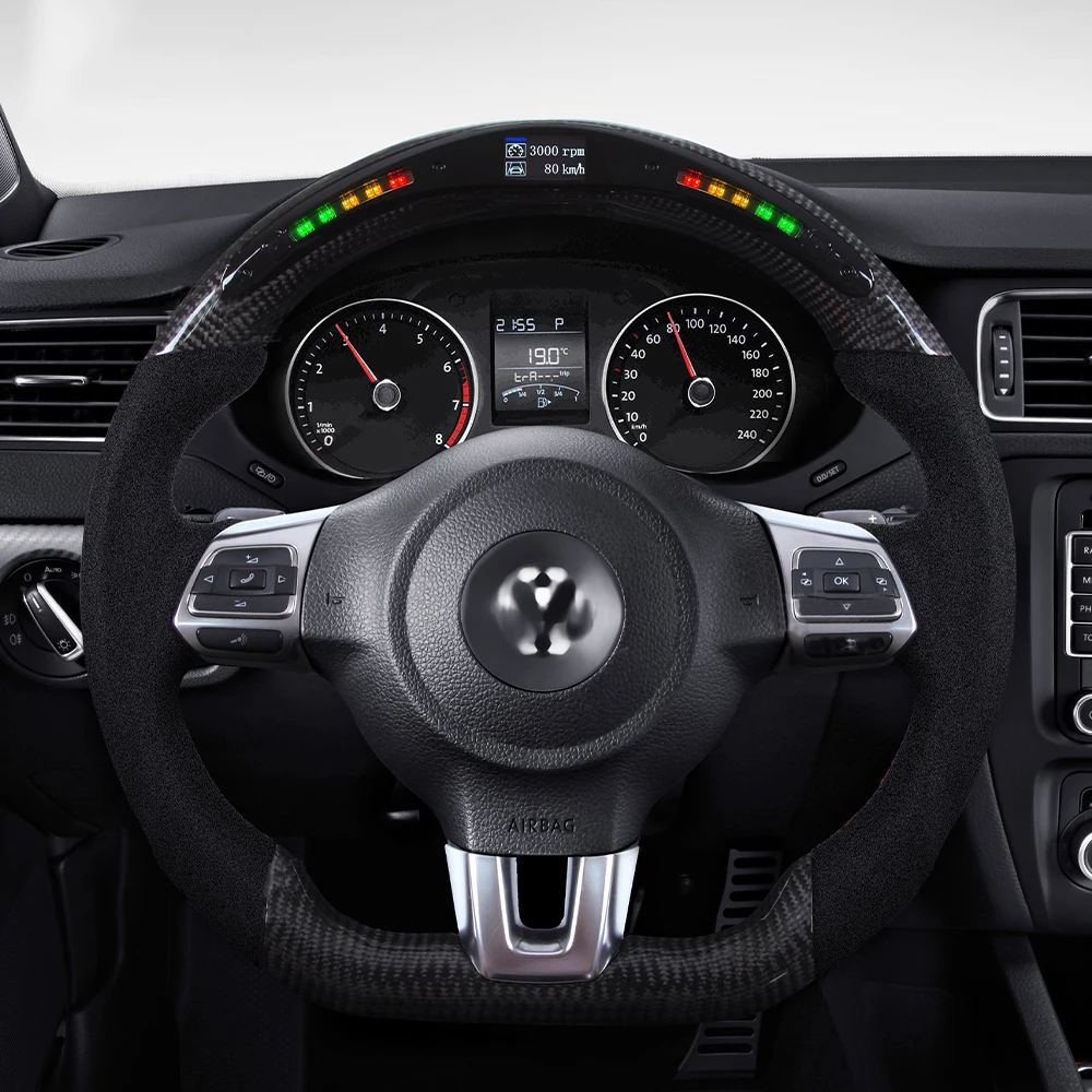 Customized Carbon Fiber Steering Wheel for VW Golf MK6