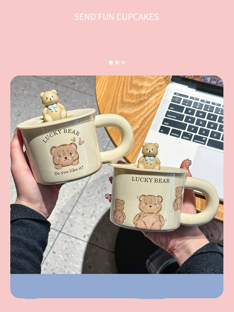 Creative Bear Espresso Ceramic Mugs With Lid| Alibaba.com
