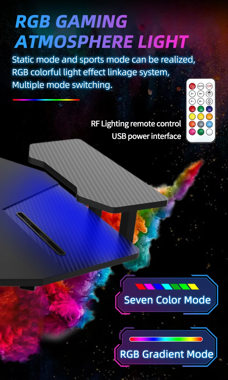 180cm Large Desktop Rgb Gaming Desk Corner E-sports Computer Gaming ...