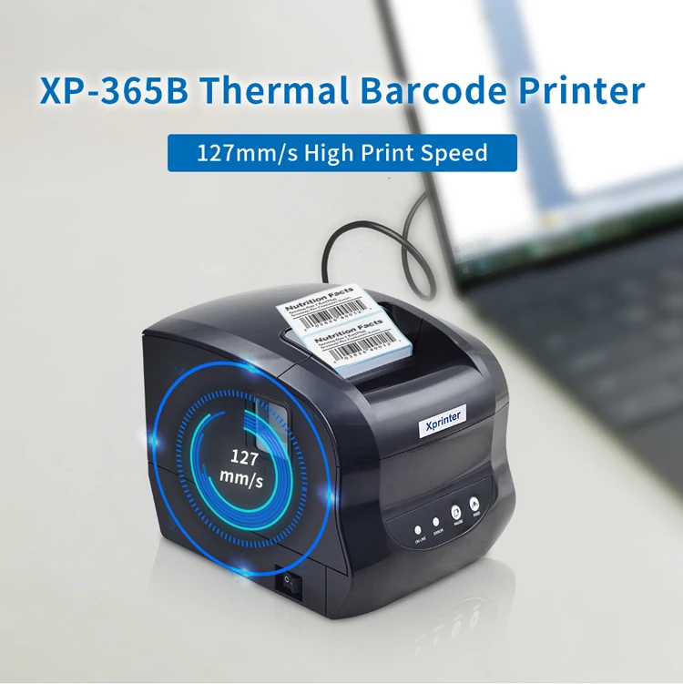Xprinter XP-365B Label Sticker Printer Two-in-one 3 Inch Accept Custom ...