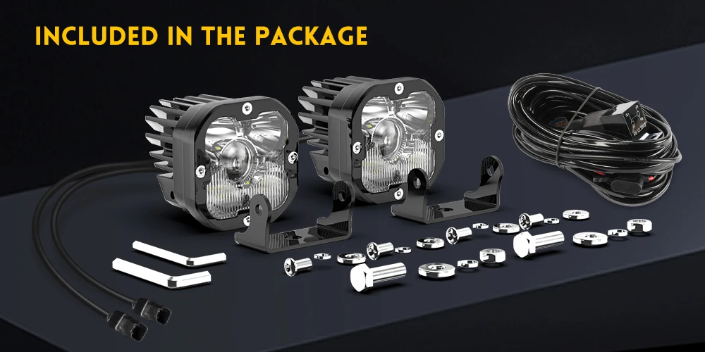 4x4 Off Road Work Light Spot Light Pod 80w Amber Led 2 Yellow For Truck ...