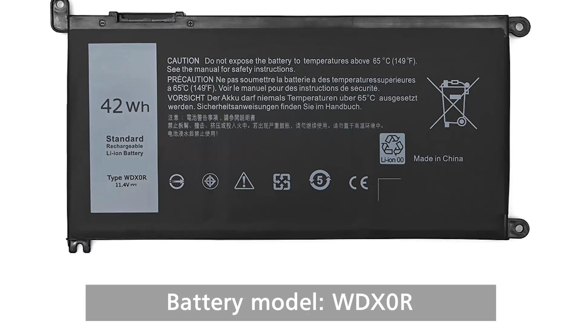 Hot Selling 11.4v 42wh Laptop Battery Wdxor Replacement Battery For ...