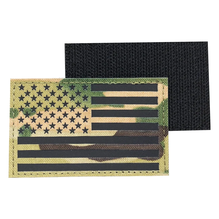 5x8CM Black Reflective Badge Custom Logo Laser Cut Reflective Flag ...