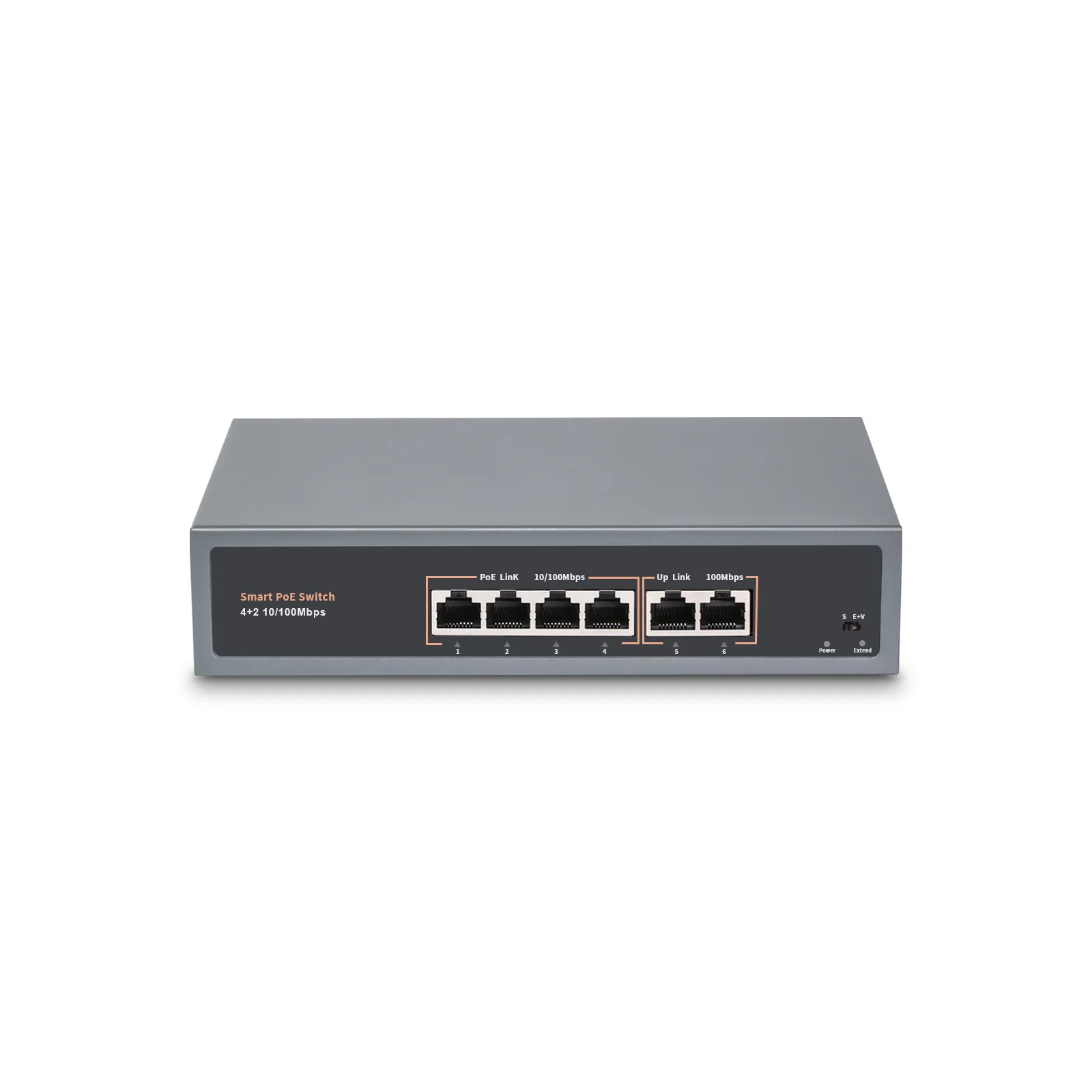 6com 4-port 100m Poe Switch,4x10/100mbps Poe Port And 2x10/100mbps ...