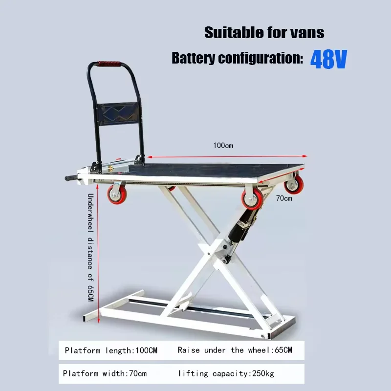 Electric Hydraulic 4-Wheel Lift Table Trolley New Condition Scissor ...