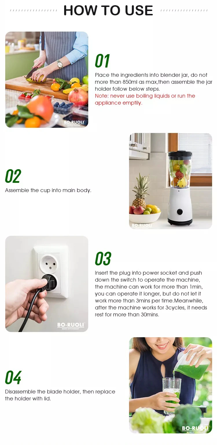 Personal Mini Fast Portable Blender Cup - 304 Stainless Steel