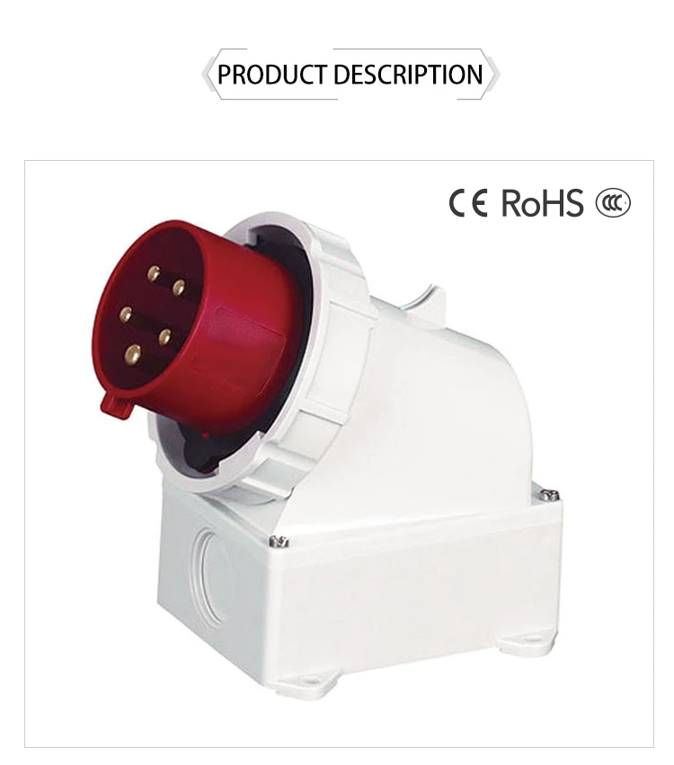 Ip67 Red Color 3 Phase Male Wall Mount Plug - Buy Wall Mount Plug 3 ...