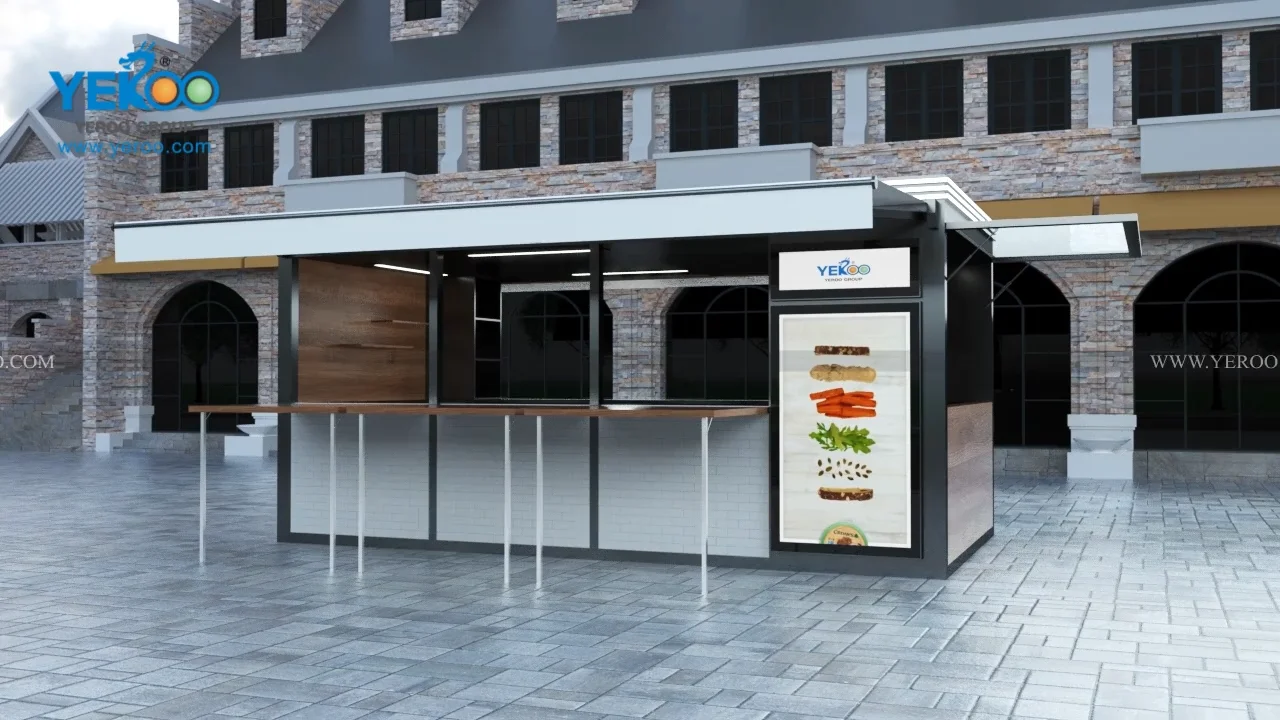 Prefabricated Pop-up Steel Structure Coffee Shop Bar 20ft Shipping ...