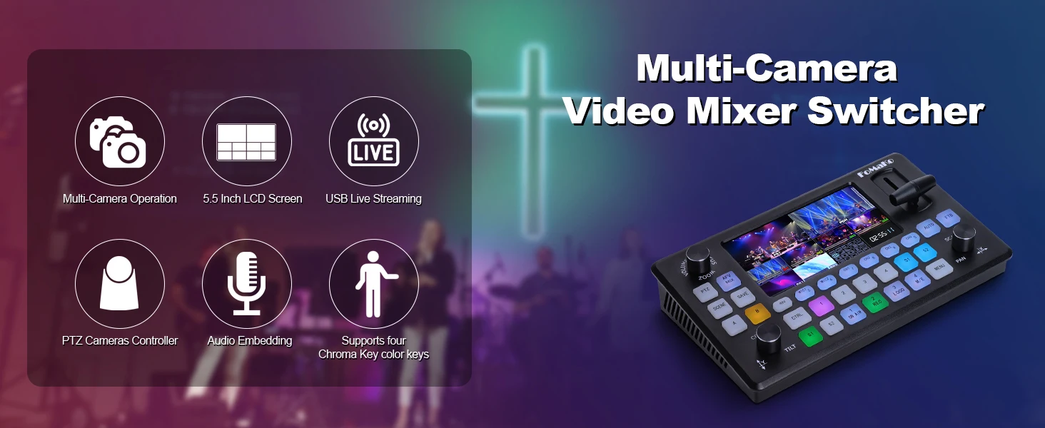 Livestream Video Mixer Recorder Switcher With Ptz Camera Control ...