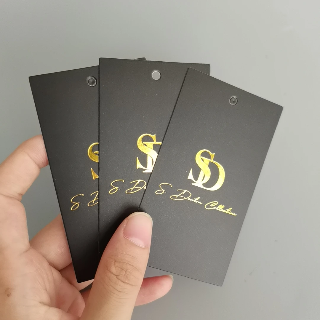 Luxury Recycled Garment Labels Embossed Custom Printing Hang Tag ...