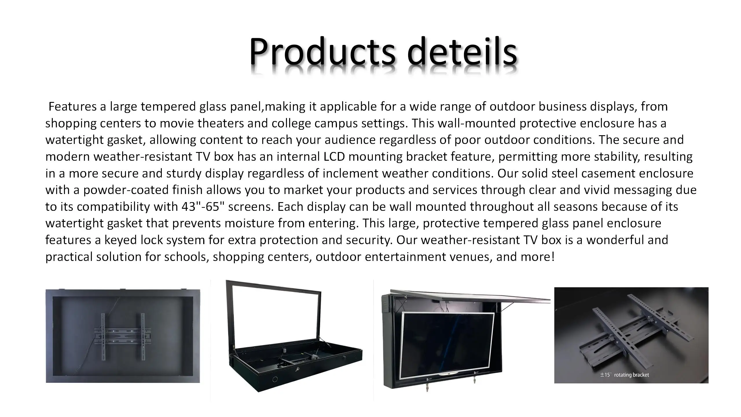 Marine Grade TV Housing with Corrosion Resistant Frame and Marine ...