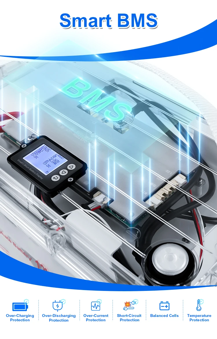 Kayak Fishing Boat Battery Ip65 12v 100ah Lifepo4 Batteries With Smart ...