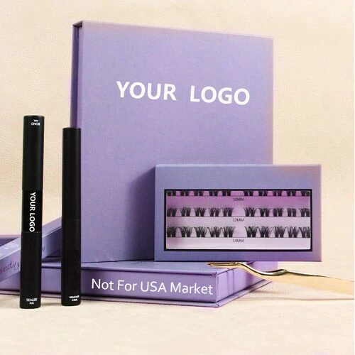 Wholesale customized cluster lashes kit logo Cluster eyelash wholesale ...