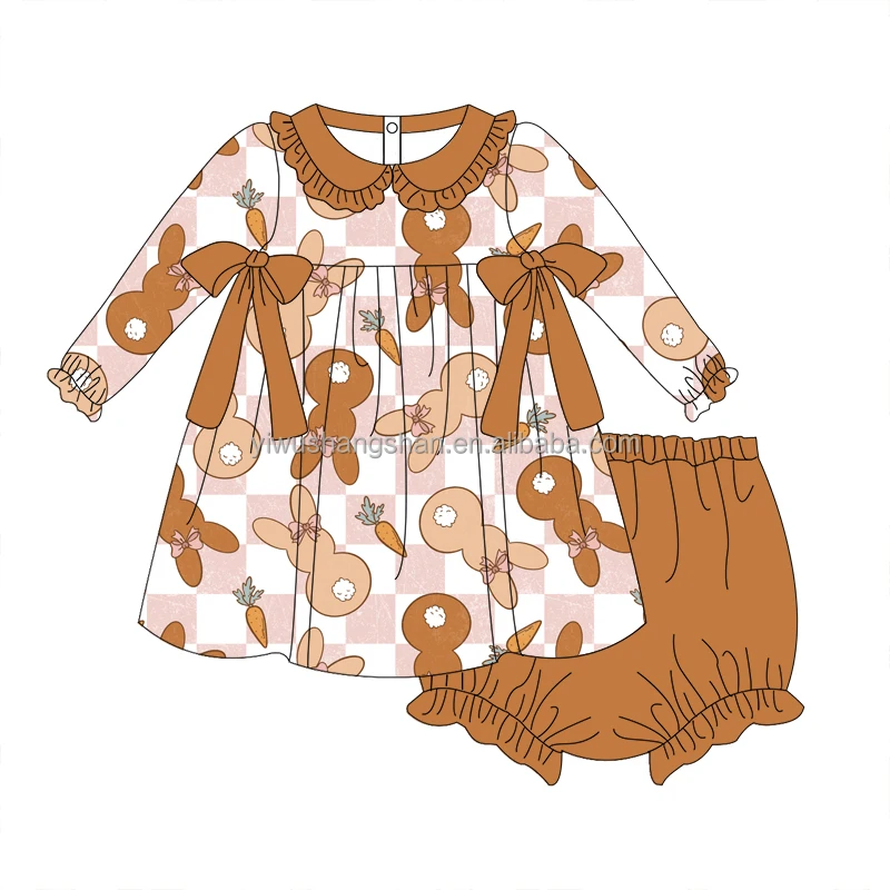 Customized Oem Easter Style Pattern Print Kids Ruffle Bummies Boutique ...