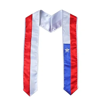 High Quality Custom Chile Flag Graduation Stole Sash For Study Aboard ...