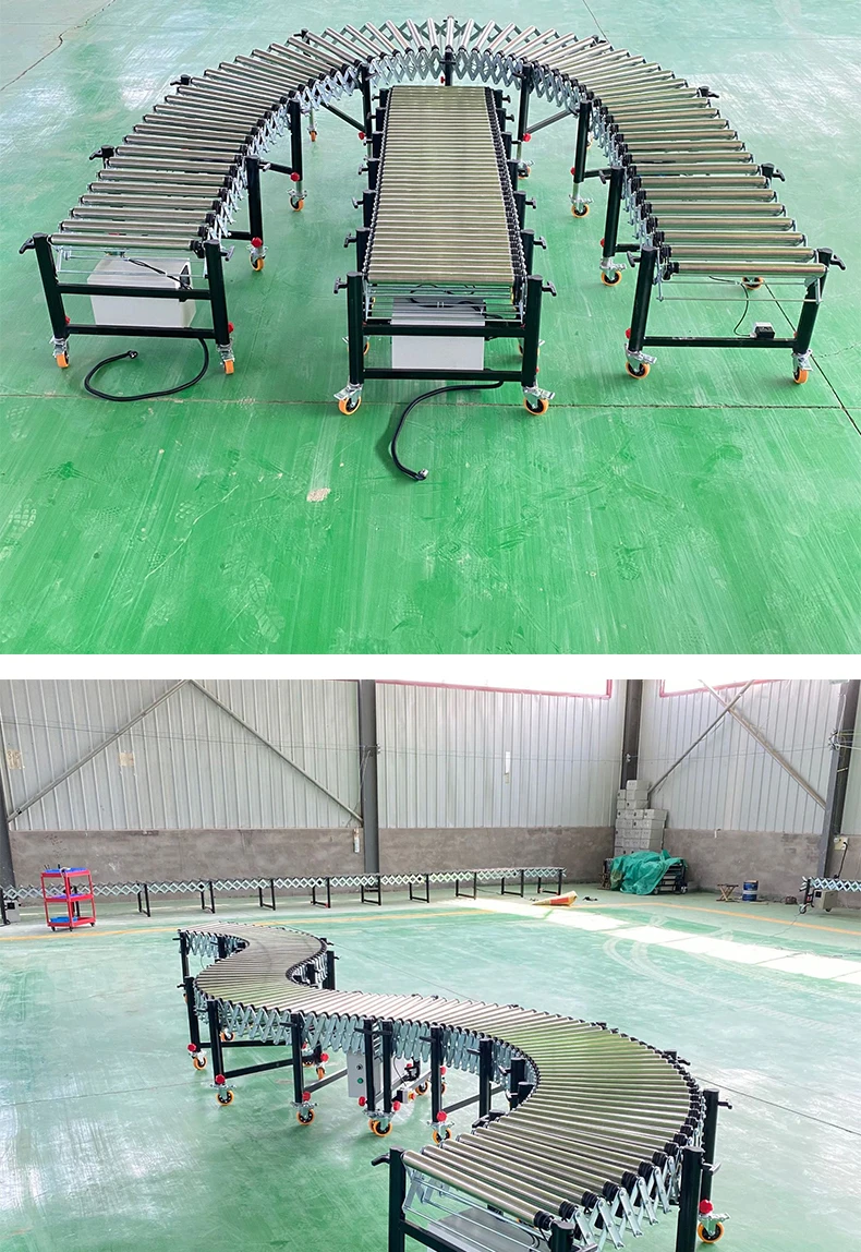 50kg Bags Truck Loading Unloading Trolley Roller Conveyor