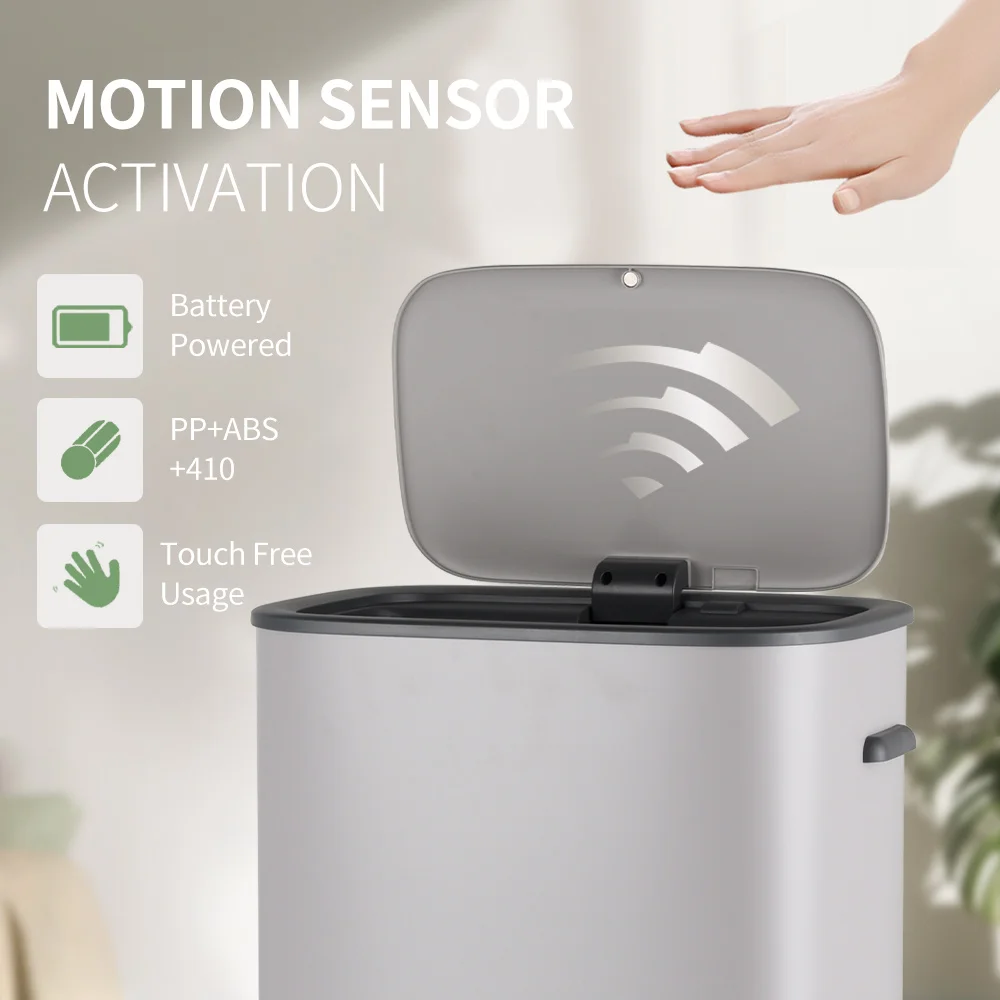 Large Size Smart Sensor Bin Rectangular Home Using Automatic Trash Can ...